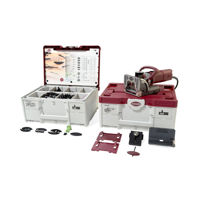 Lamello Zeta P2 diamond groove milling machine with connector assortm ...